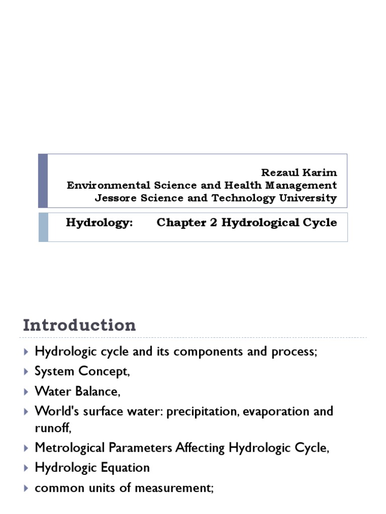 Understanding the Hydrologic Cycle: An Analysis of the Key Components ...