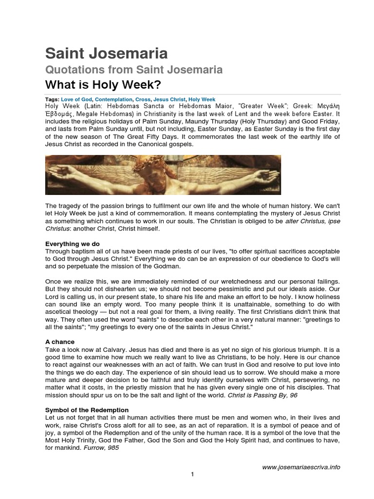 What Is Holy Week | PDF | Easter | Jesus