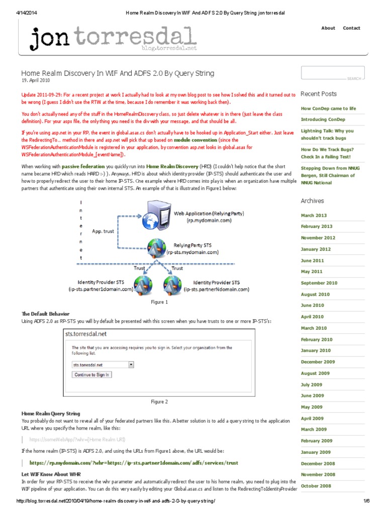 Home Realm Discovery in WIF and ADFS 2 | PDF | Http Cookie ...