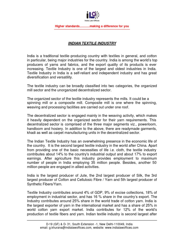 Textile Industry | PDF | Textile Manufacturing | Textiles