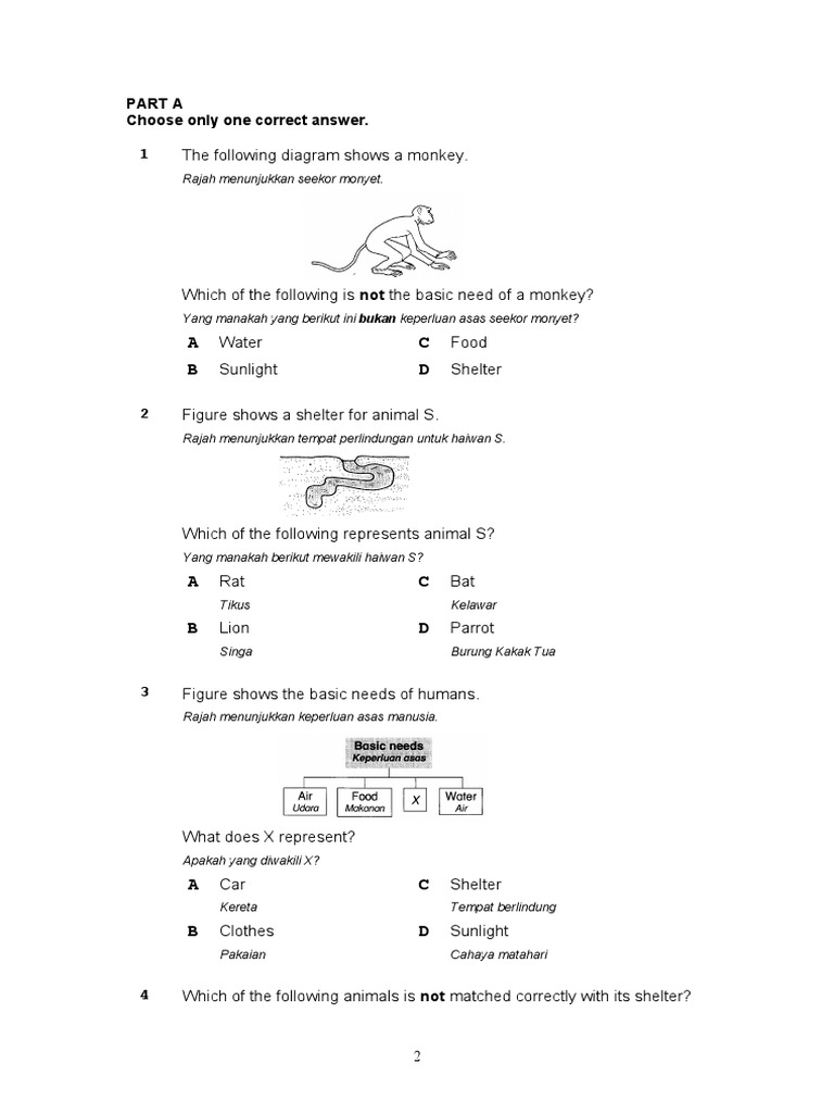 A C B D: Part A Choose Only One Correct Answer. 1 | PDF