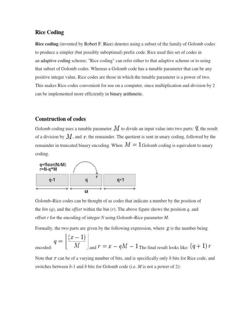 Rice Coding | PDF | Computer Programming | Applied Mathematics
