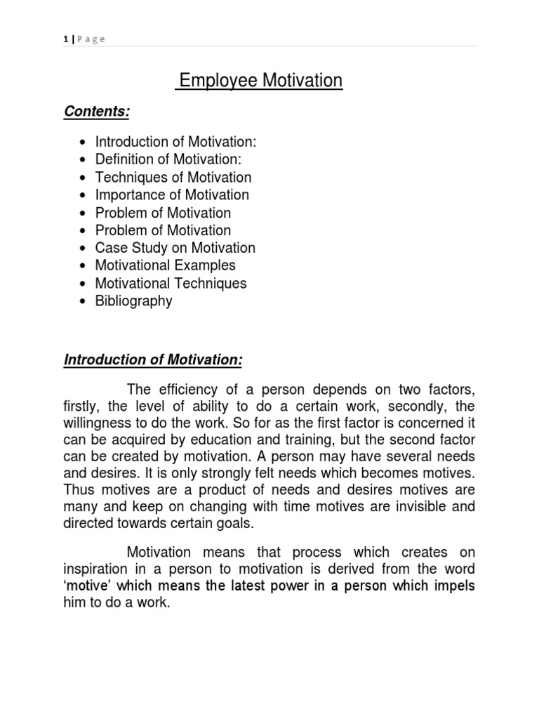Employee Motivation | PDF | Motivation | Motivational
