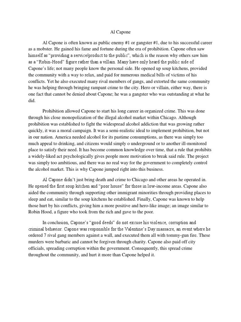 Al Capone: Gangster and Philanthropist | PDF | Al Capone | Gangster