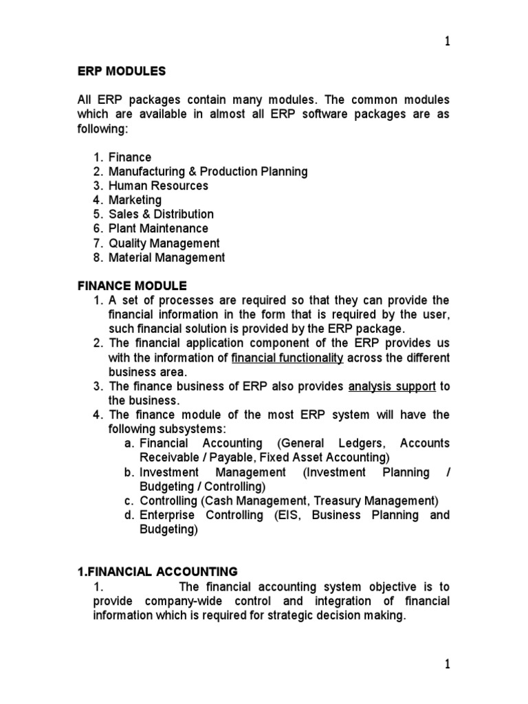 4 Erp Modules | PDF | Enterprise Resource Planning | Inventory