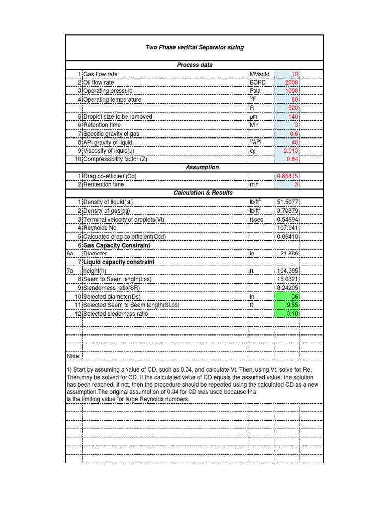 Two-Phase Separator Sizing Guide | PDF