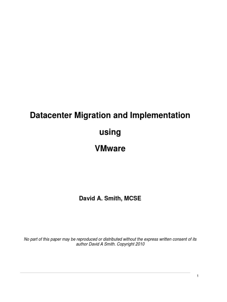 Datacenter Migration Using VMWare | PDF