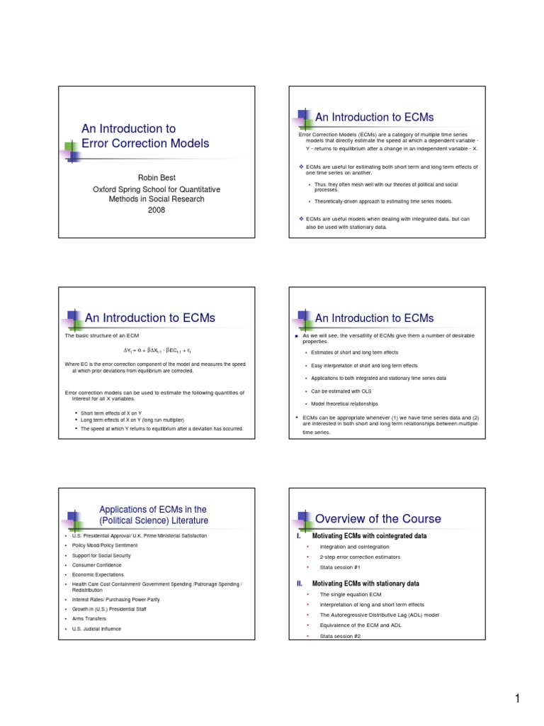 Error Correction Models Explained Pdf
