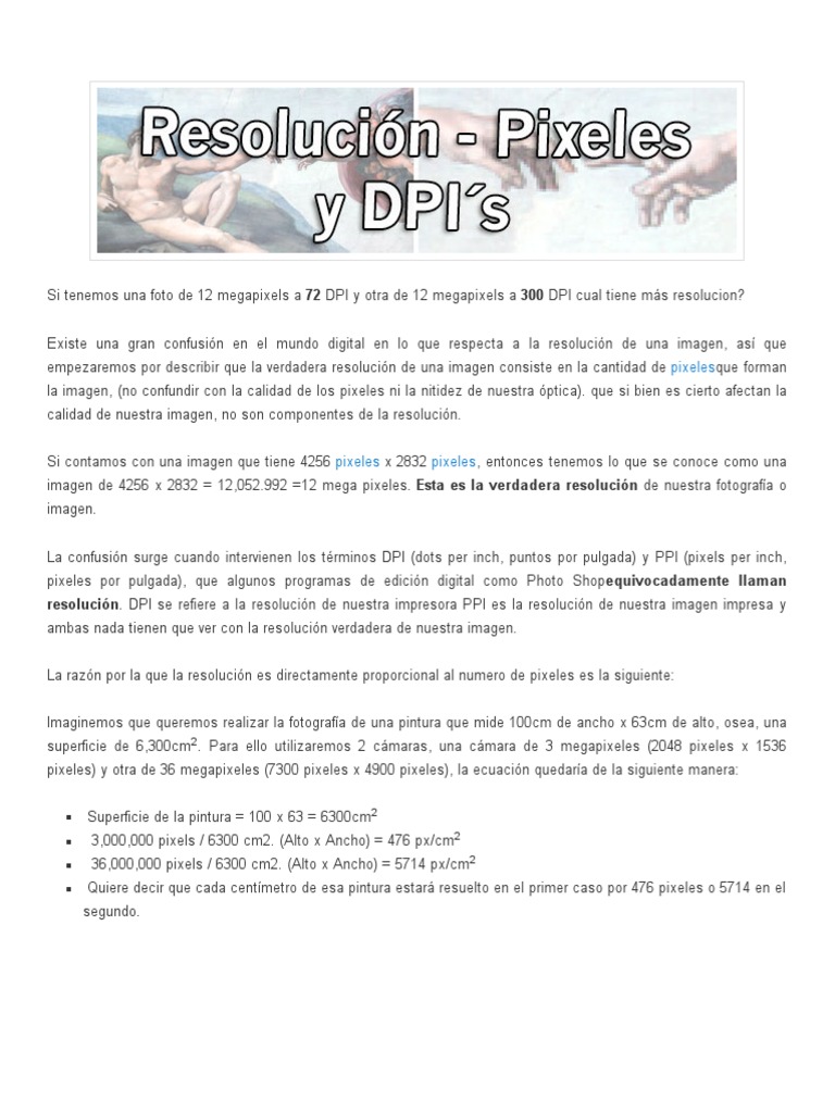 Resolución y DPI en Imágenes Digitales | PDF | Píxel | Resolución de imagen