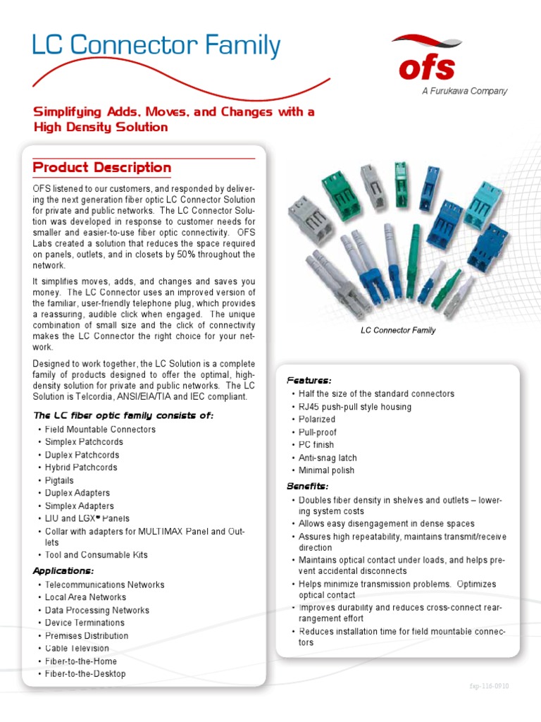 LC Connector Family 116 Web | PDF | Electrical Connector | Equipment