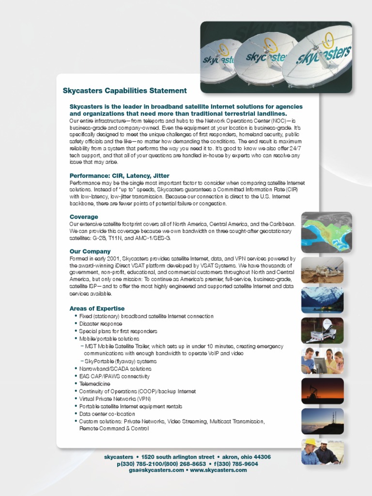 Skycasters GSA Capabilities Statement | PDF | Quality Of Service ...