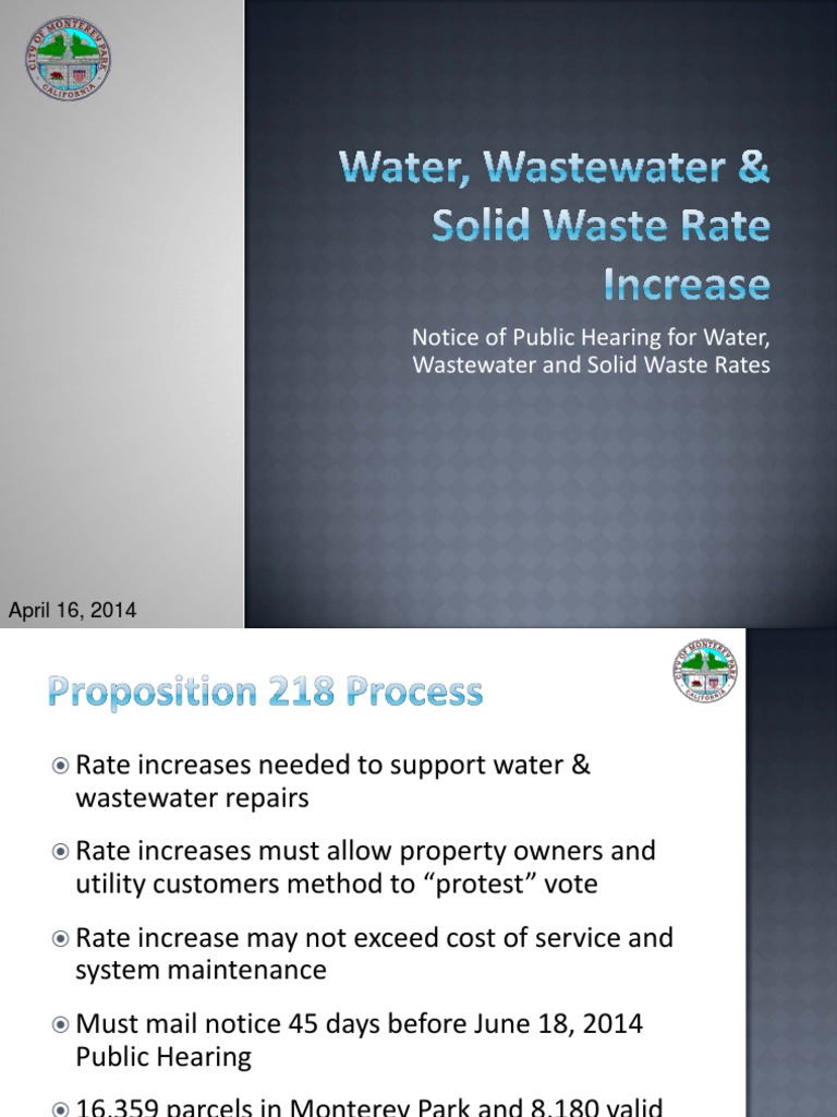 Water, Wastewater and Solid Waste Rate Increases | PDF | Sanitary Sewer ...
