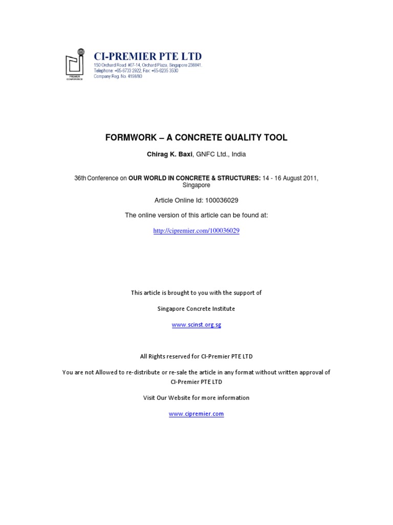 Formwork | PDF | Concrete | Architectural Design