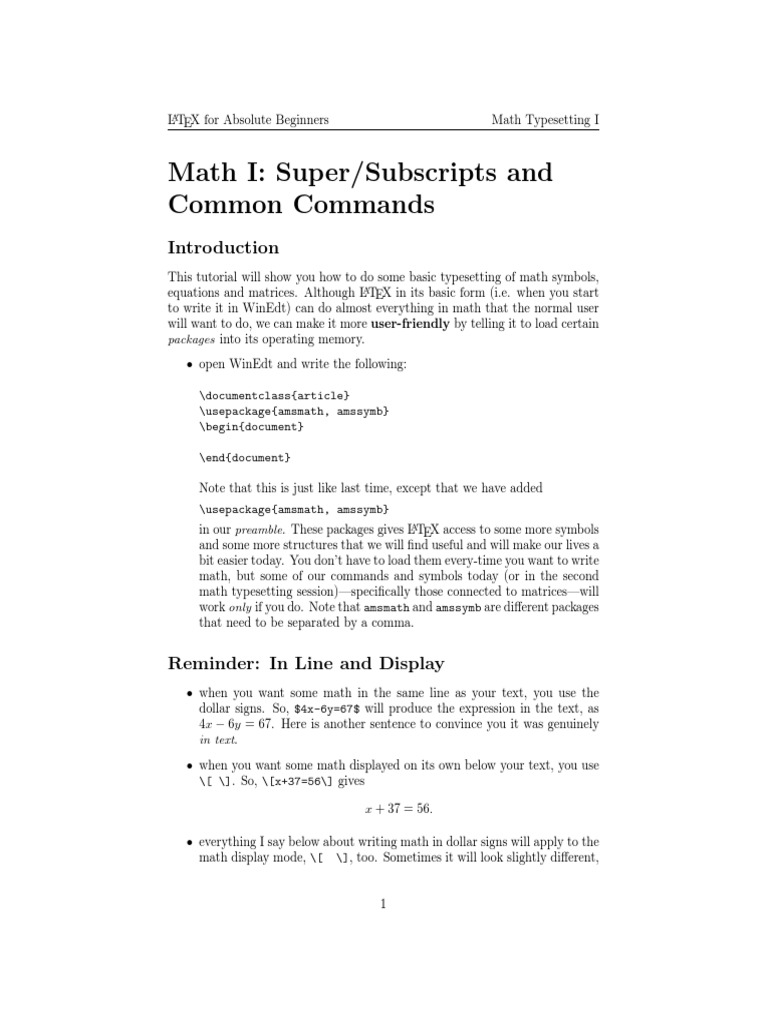 LATEX For Absolute Beginners | PDF