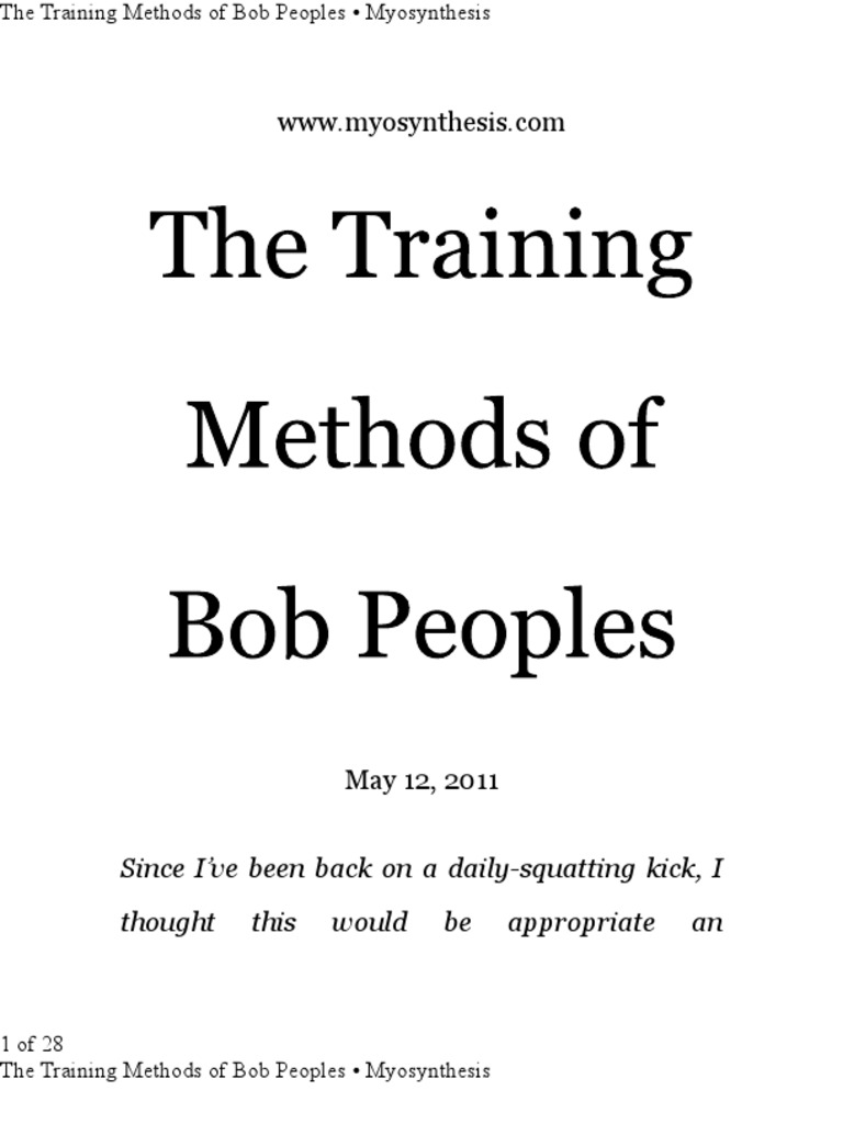 Bob Peoples | PDF | Weightlifting | Sports