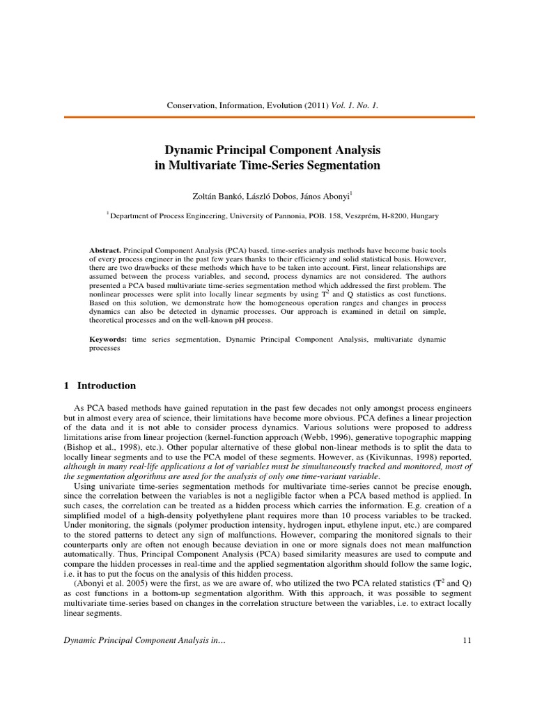 Dynamic PCA | PDF | Principal Component Analysis | Time Series
