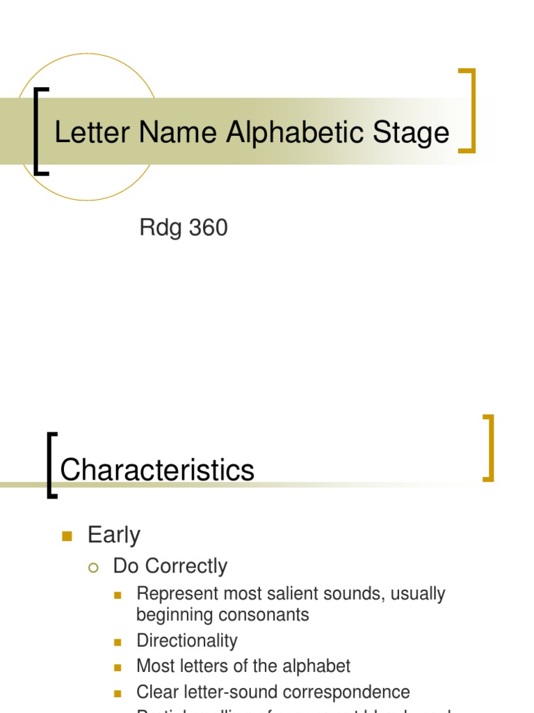 Letter Name Alphabetic Stage | PDF | Consonant | Vowel