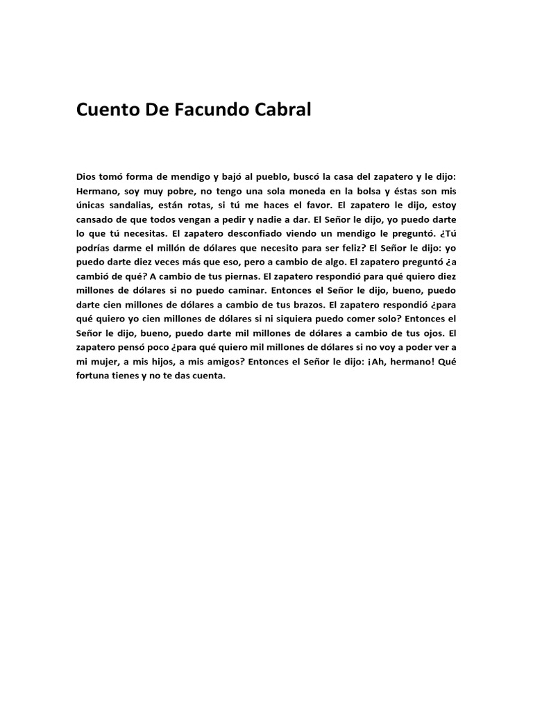 Cuento de Facundo Cabral | PDF