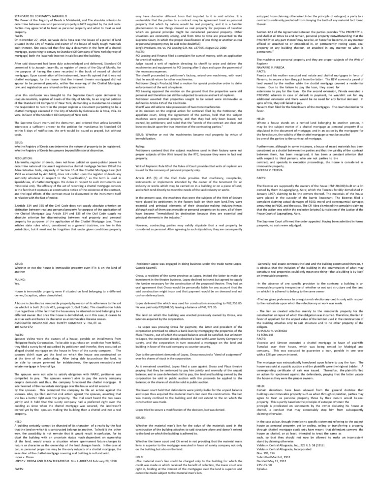 Property Case Digests | PDF | Mortgage Law | Theft