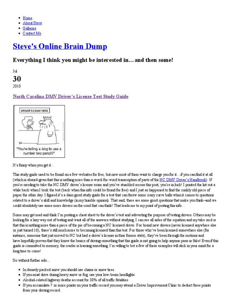 NC DMV Driver's License Test Guide | PDF | Truck Driver | Lane