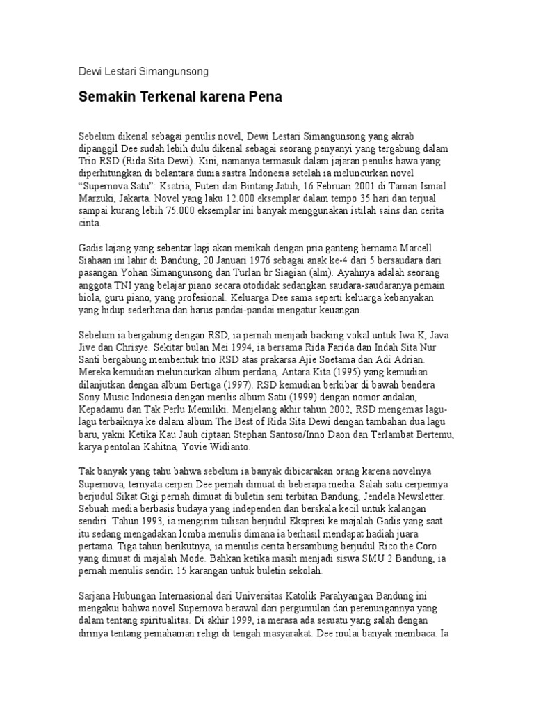 Biografi Dewi Lestari | PDF
