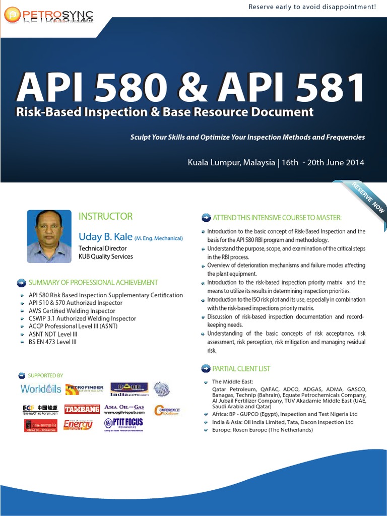 API 580 and 581risk Based Inspection | PDF | Credit Card | Risk