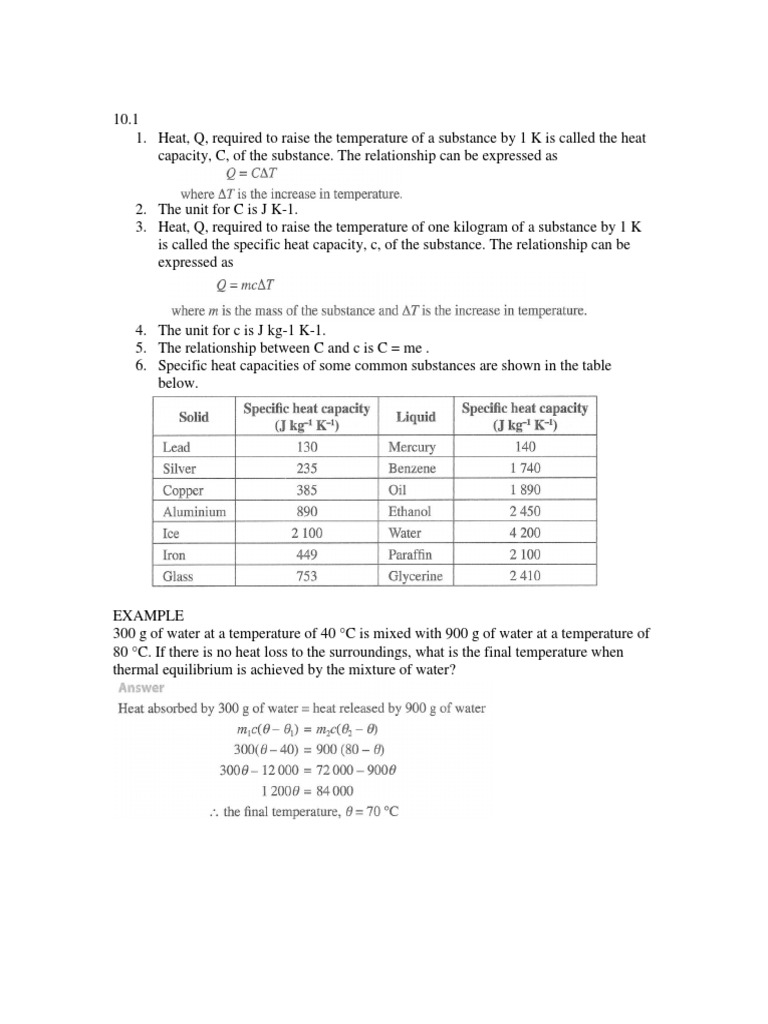 Understanding Heat Capacity, Specific Heat Capacity, and Their ...