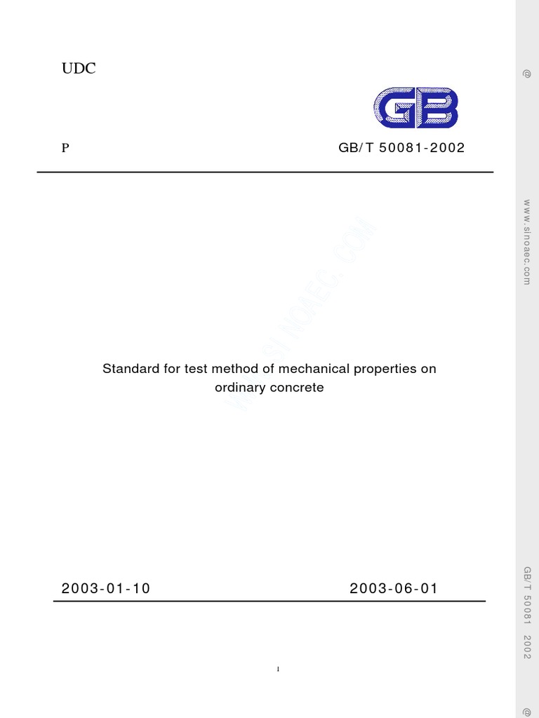 Normal Concrete Performance Test Standard | PDF