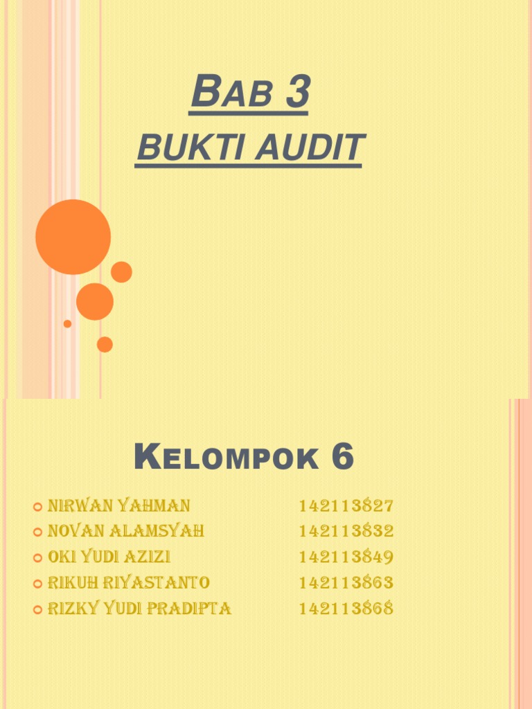 Power Point Auditing Bab 3 Bukti Audit | PDF