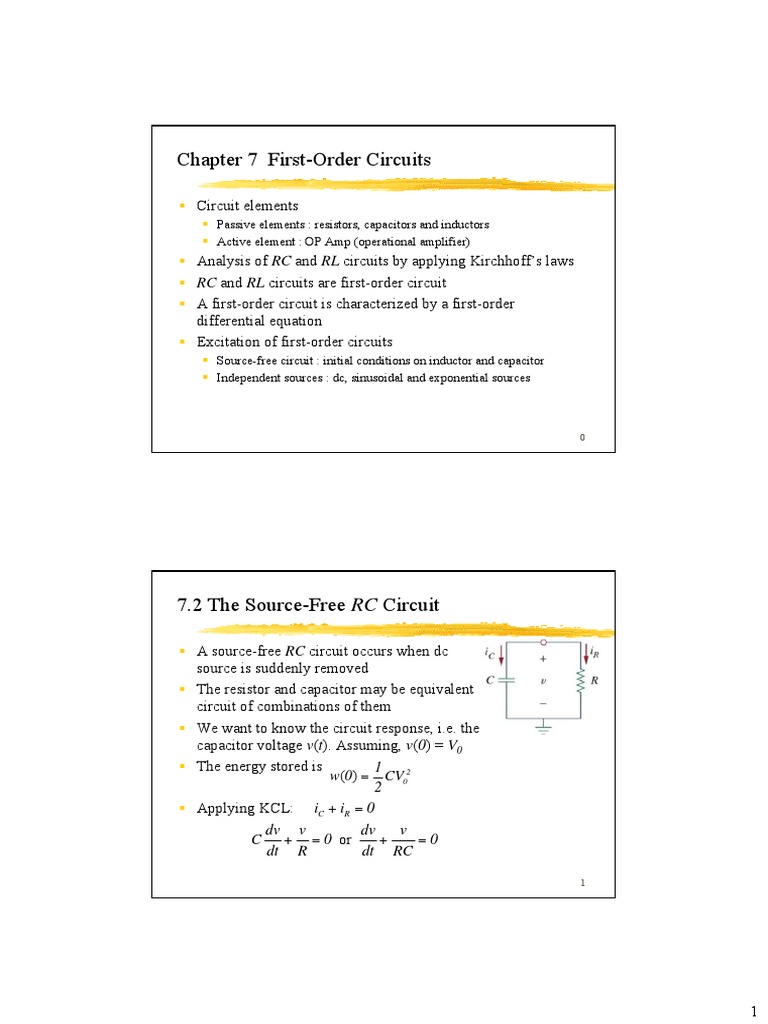 Circuitry Ch07 First-Order Circuits | PDF | Electrical Network | Capacitor