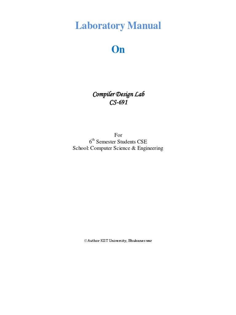 Compiler Design LAB MANUAL | PDF | Parsing | Compiler