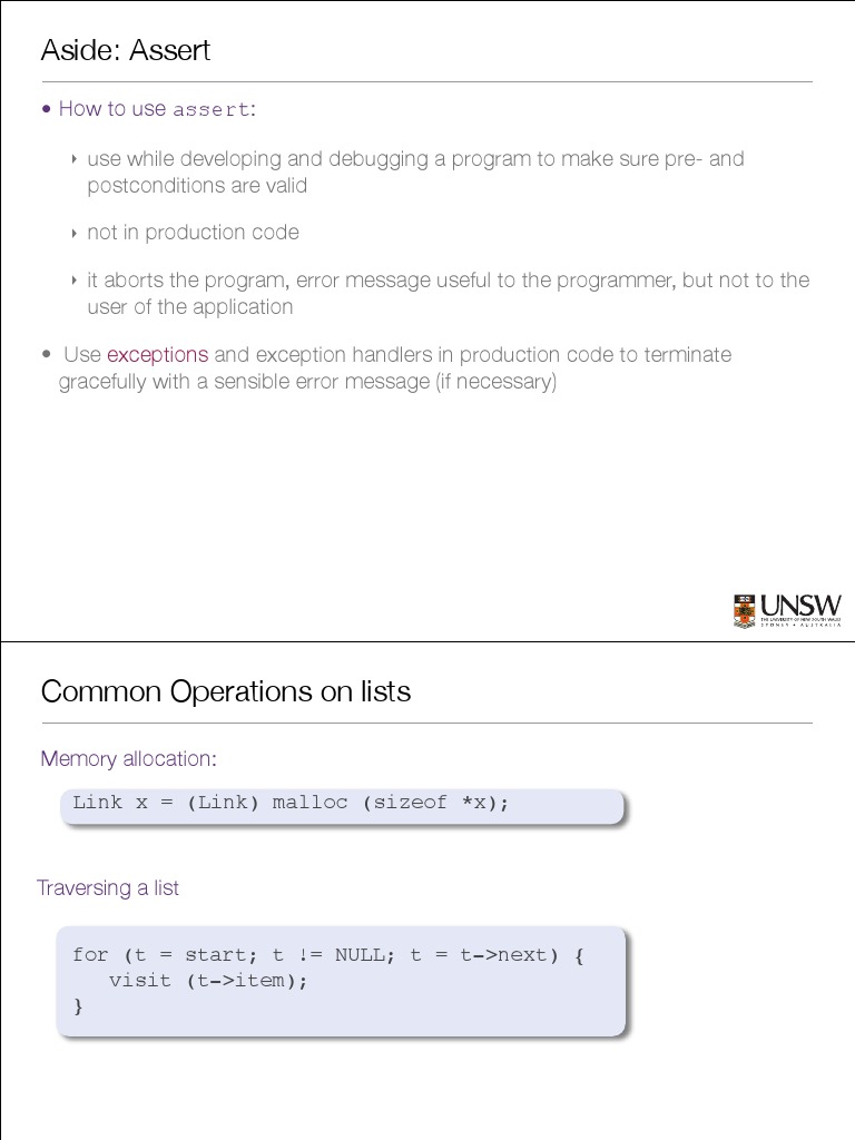Aside: Assert: - How To Use Assert | PDF | Pointer (Computer ...