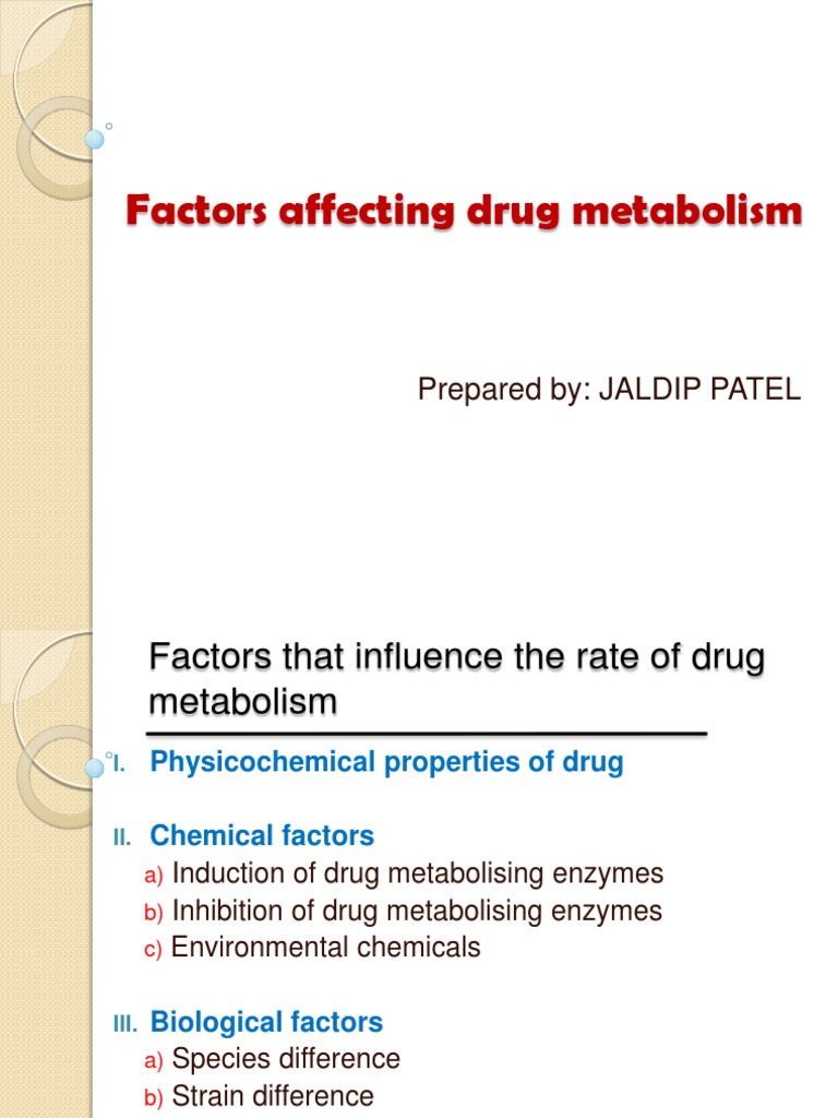 Factors Affecting Drug Metabolism | Drug Metabolism | Metabolism