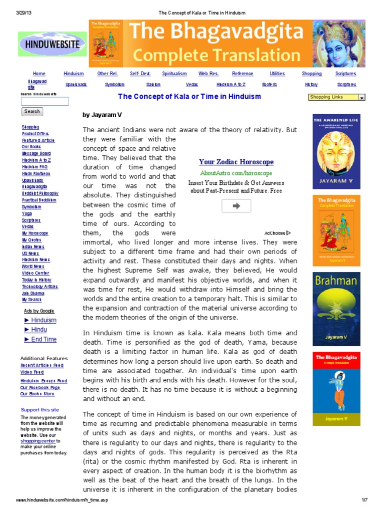 The Concept of Kala or Time in Hinduism | PDF | Indian Religions | Science
