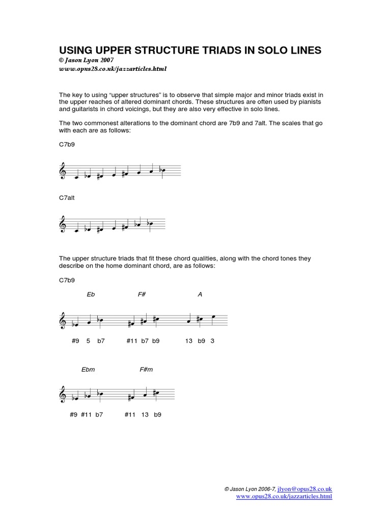 Uperstructure Triads in Solo Lines | PDF