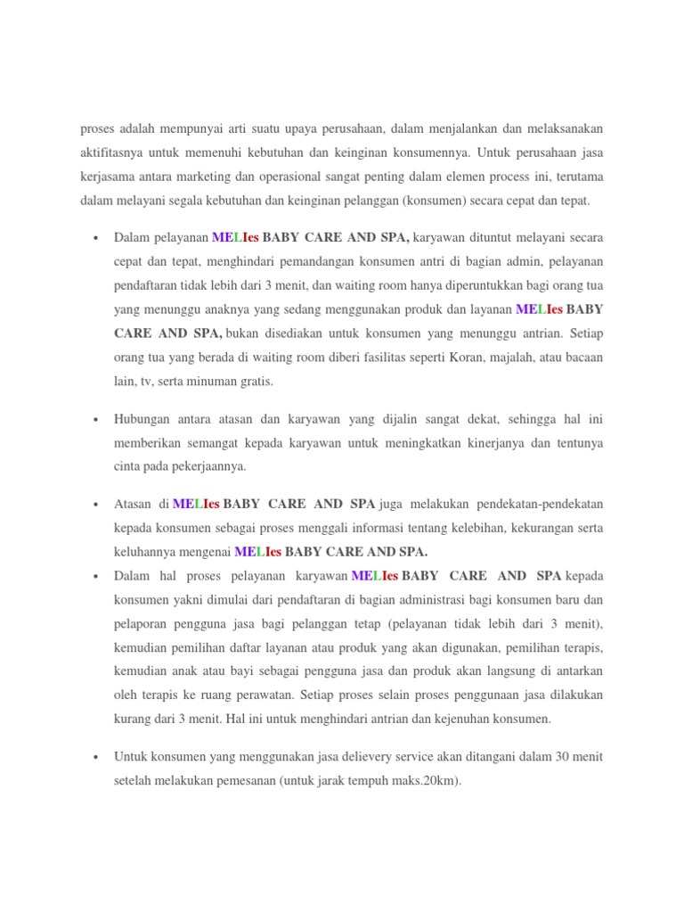 Proses Baby Spa | PDF