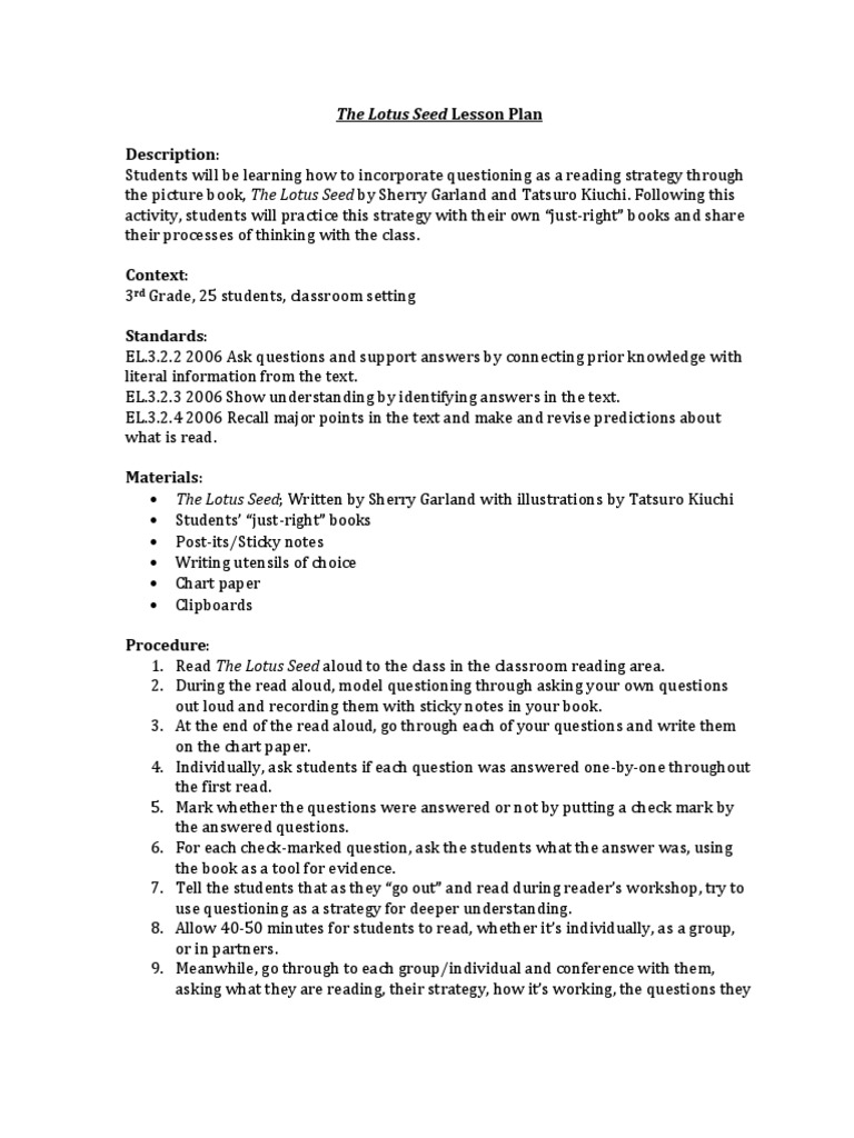English Lesson Plan | PDF | Reading Comprehension | Reading (Process)