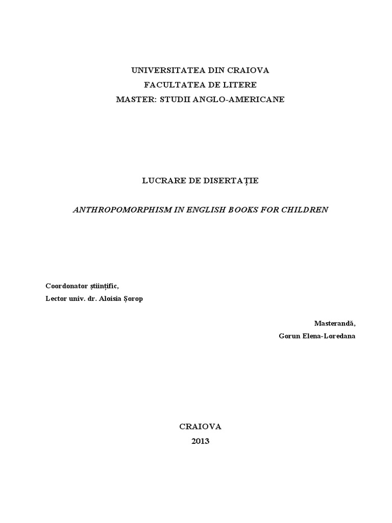 Antropomorphism in English Books For Children | PDF | Winnie The Pooh ...