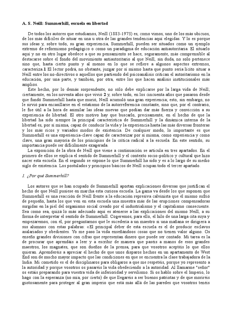 Summerhill y Makarenko | PDF