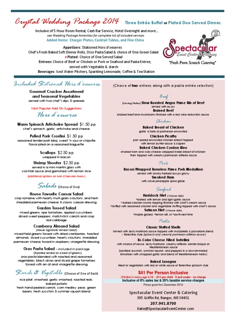 Crystal Menu Package | Download Free PDF | Hors D'oeuvre | Salad