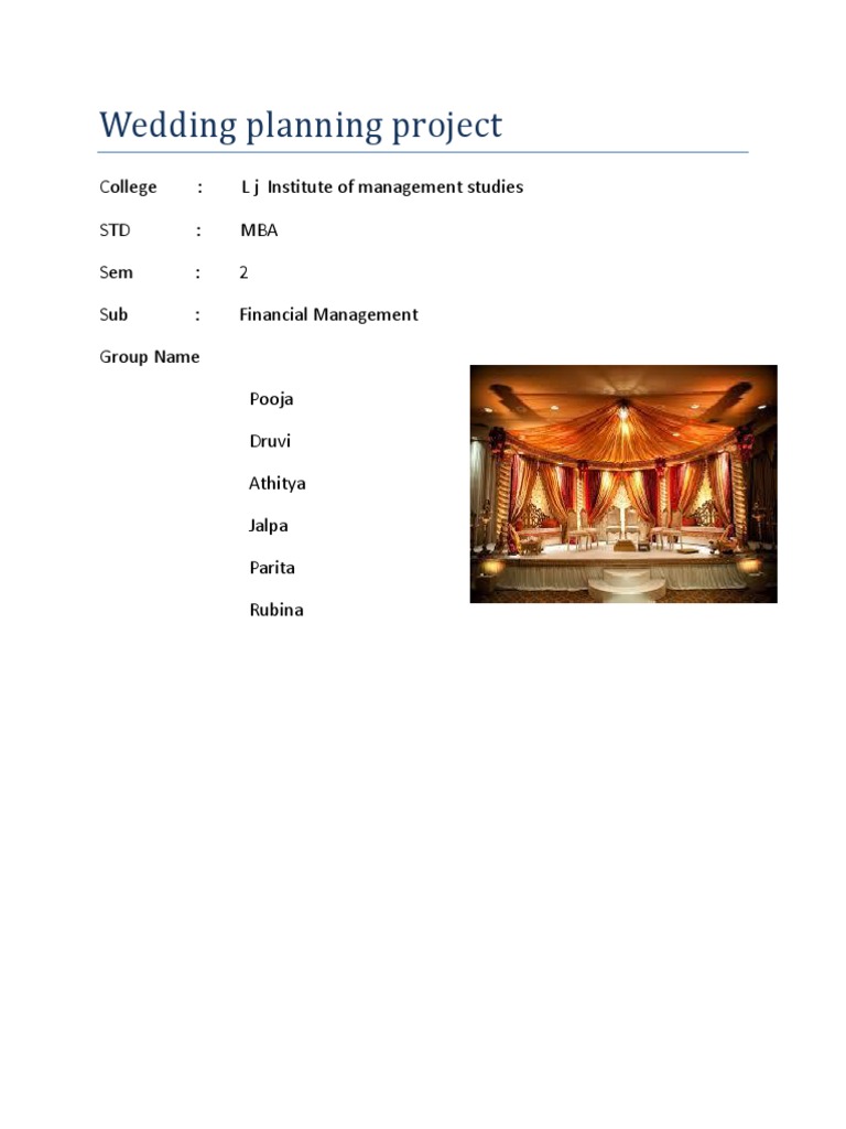 Wedding Planning Project | PDF