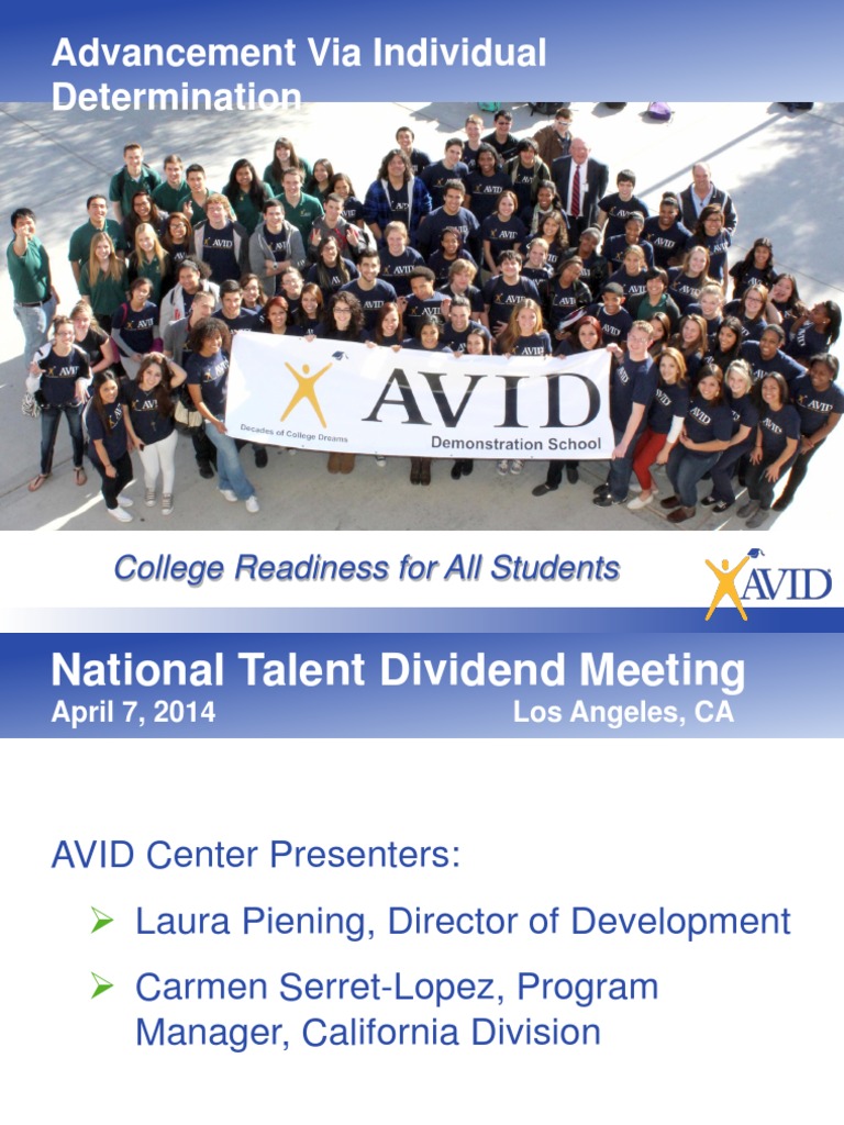 AVID - Advancement Via Individual Determination | PDF | Quality Of Life ...
