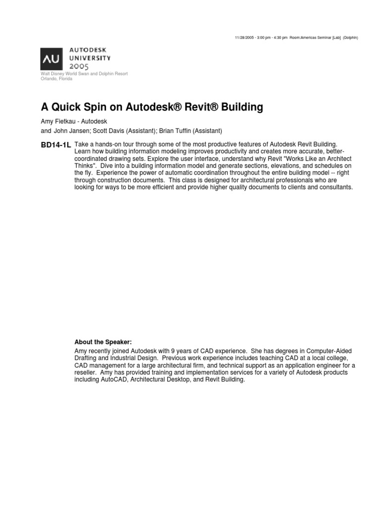 Revit 8 - Tutorial | PDF | Autodesk Revit | Computer Aided Design