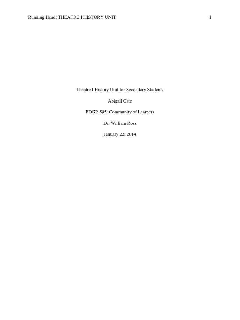 Theatre I History Unit | PDF | Theatre | Classicism