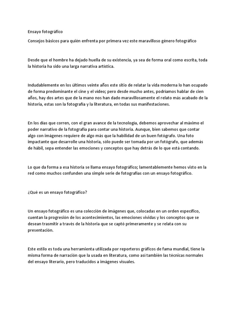 Ensayo Fotográfico 3 Paginas | PDF | Fotografía aérea | Ensayos