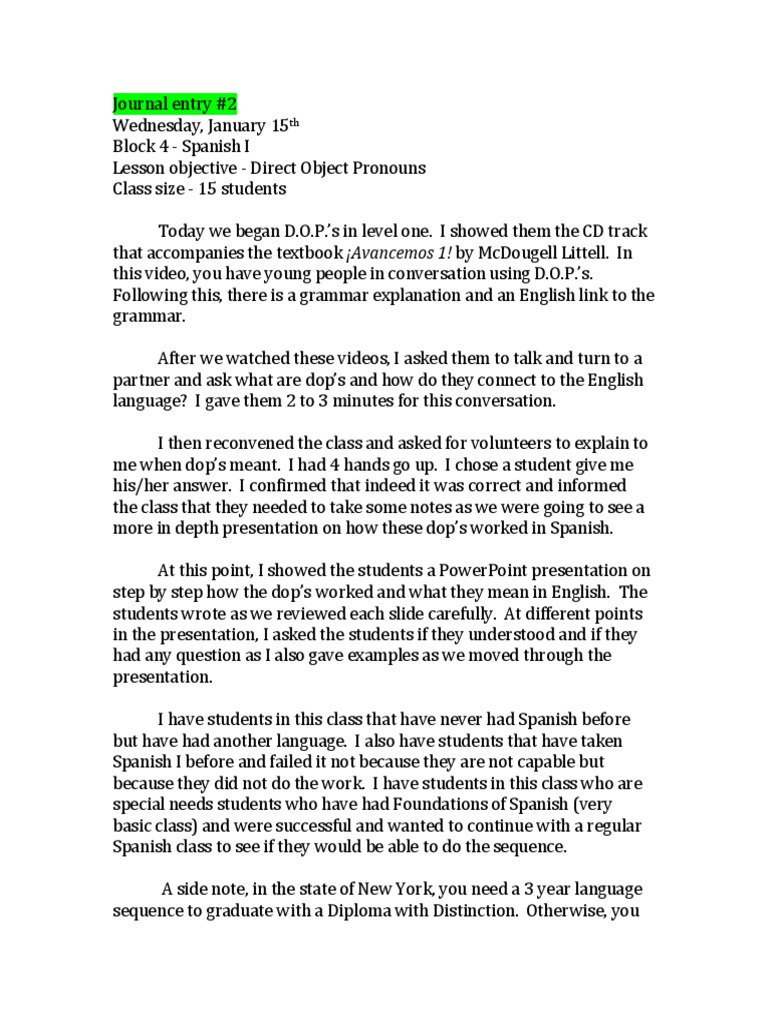 Journal Entry 2 | PDF | Foreign Language | Linguistics
