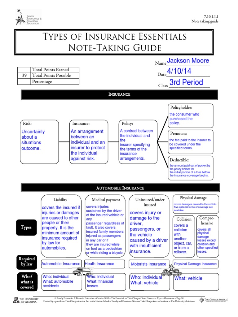 Insurance Note Taking Guide | PDF | Vehicle Insurance | Insurance