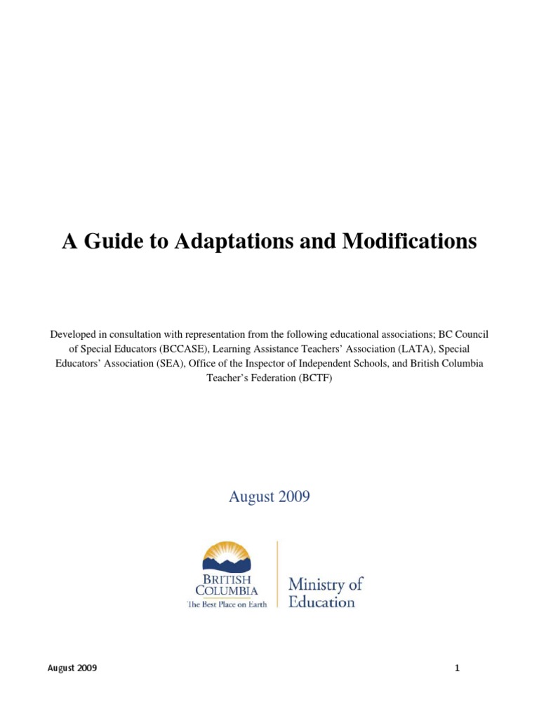 Adaptations and Modifications Guide | PDF | Special Education ...