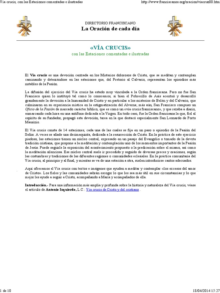Vía Crucis, Con Las Estaciones Comentadas e Ilustradas | PDF ...