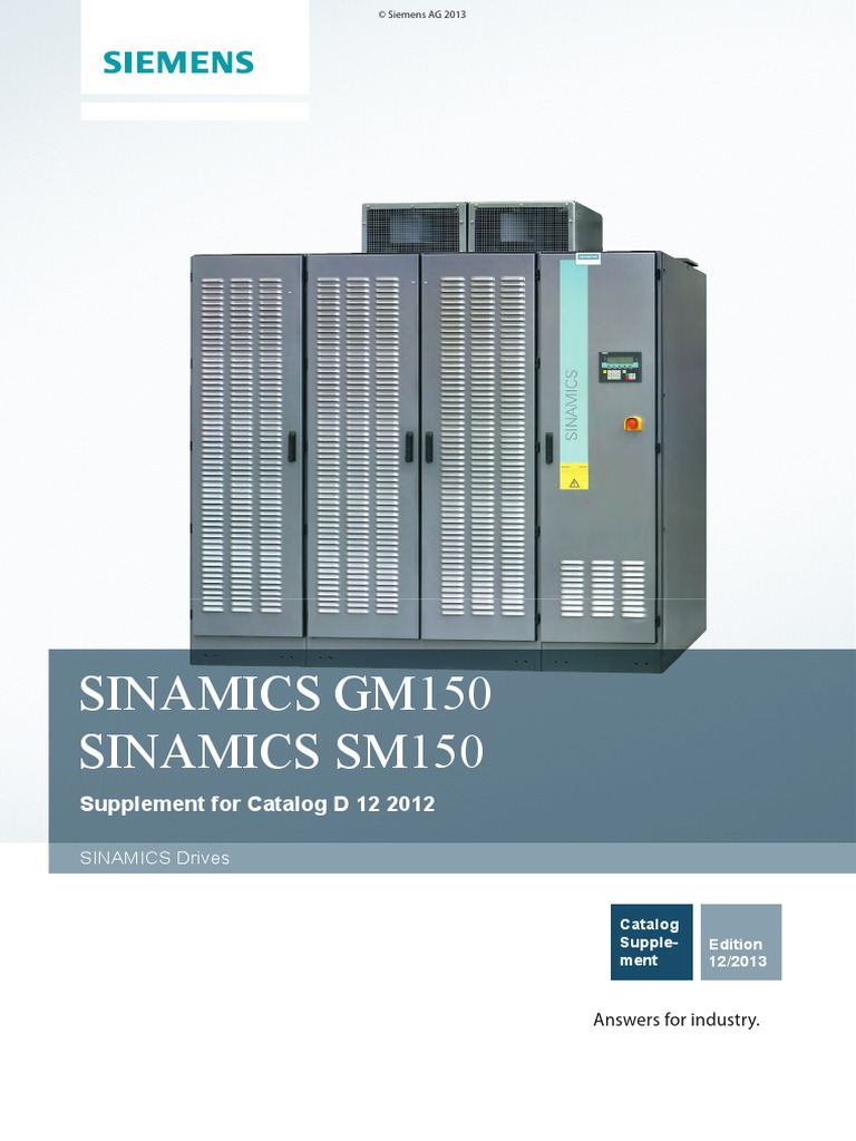 Sinamics Gm150 Sm150 Catalog d12 2012 Supplement 2013 en | PDF ...